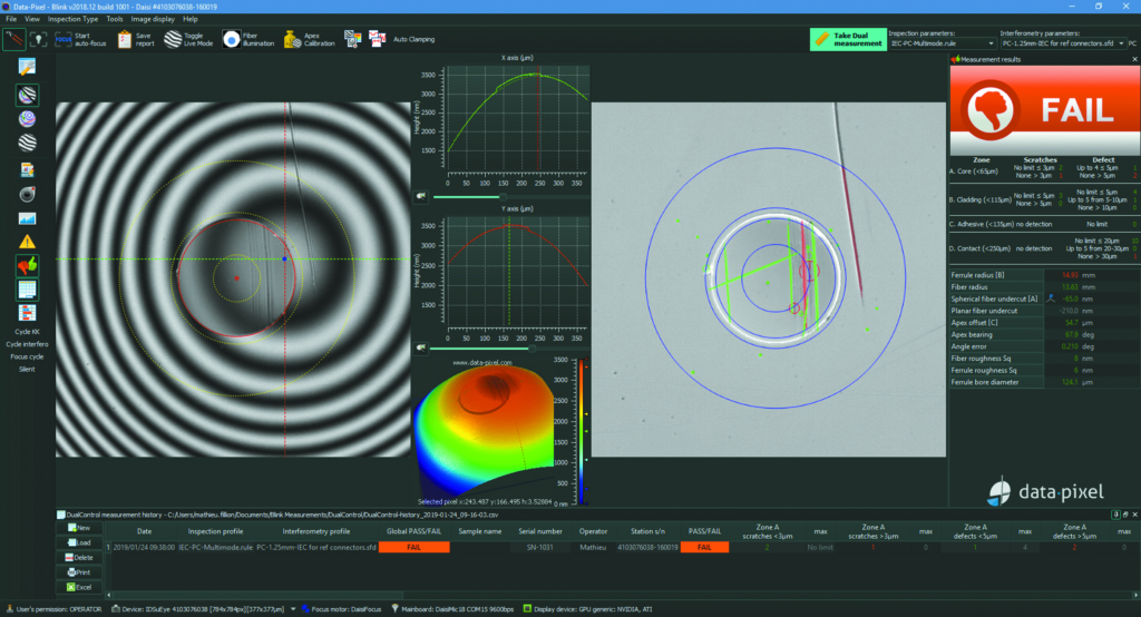 Daisi-v3 : interferometer and microscope for surface inspection | Data ...