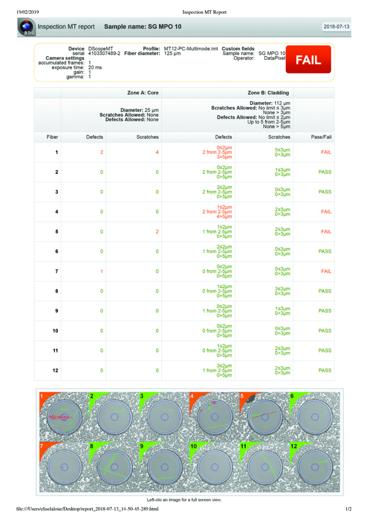 D Scope MT : microscope for MTP/MPO connectors | Data Pixel